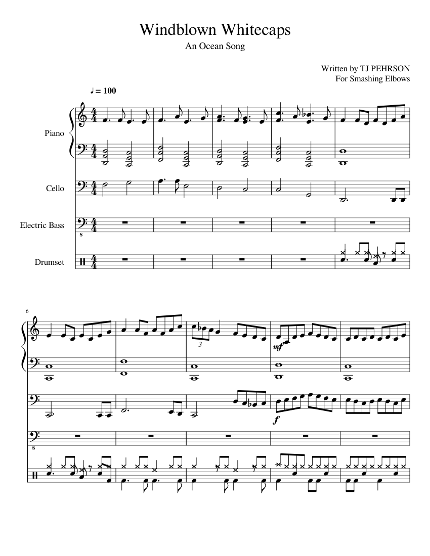Windblown Whitecaps Sheet music for Piano, Cello (Solo) | Musescore.com