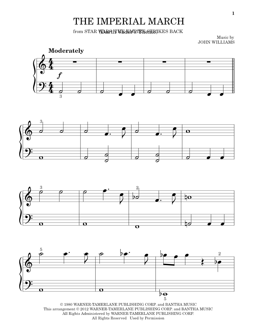 Play Official version of The Imperial March Sheet Music by John ...