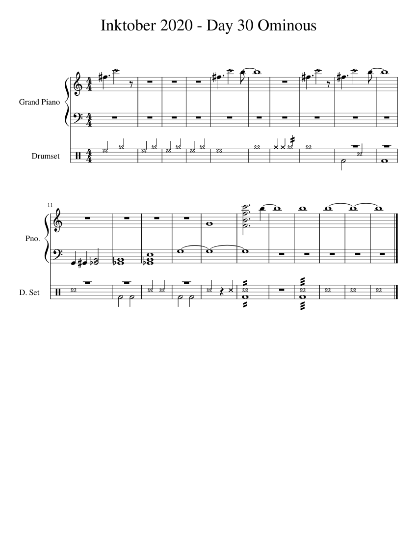 Inktober 2020 - Day 30 Ominous - piano tutorial