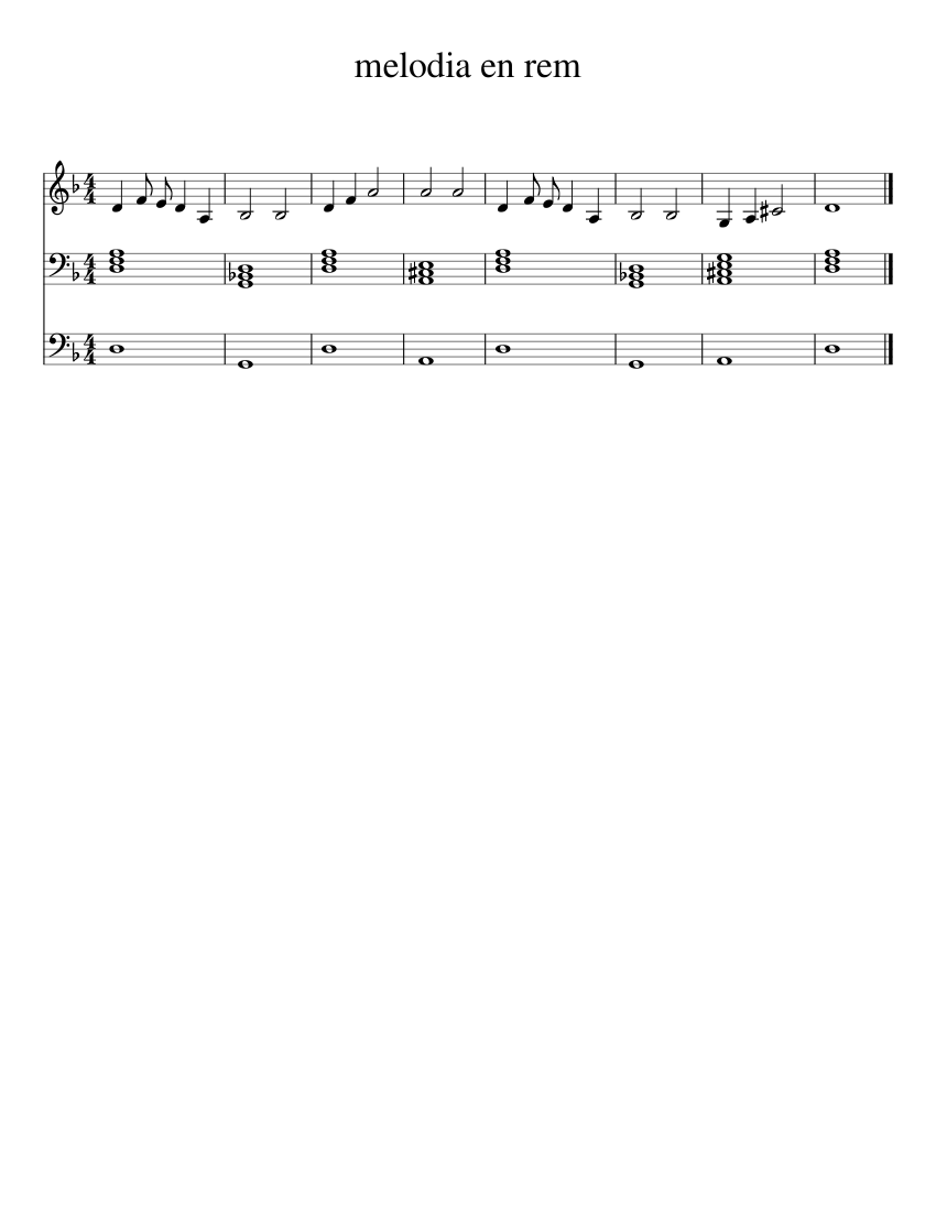 melodia en rem Sheet music for Piano, Vocals, Male (Mixed Trio ...