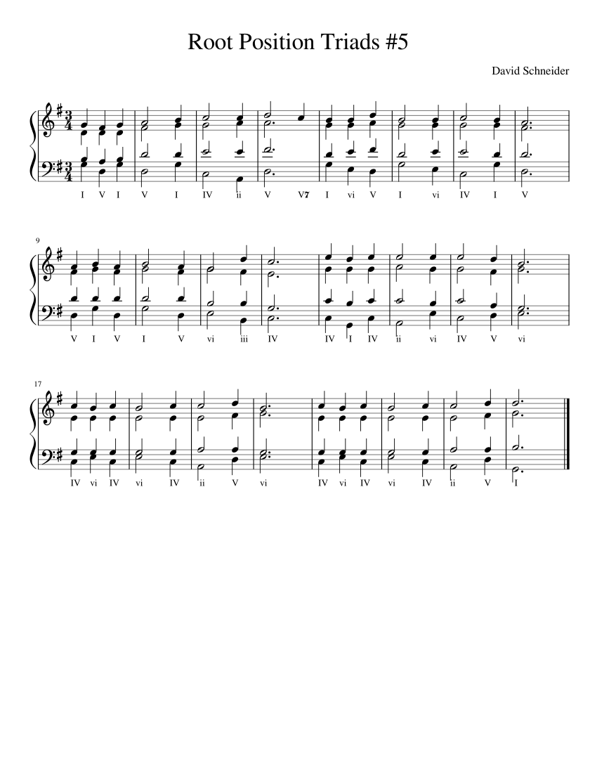 Root Position Triads #5 Sheet music for Piano (Solo) | Musescore.com