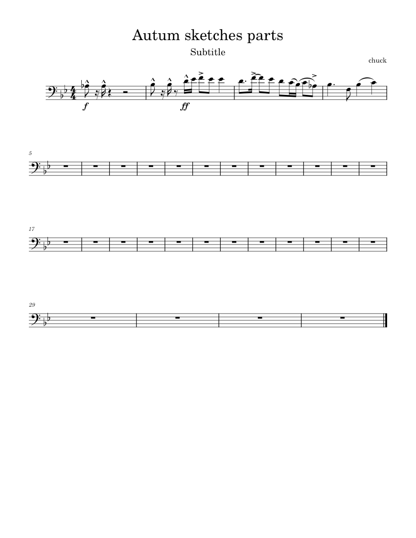 Autum sketches parts Sheet Music for Trombone (Solo) | MuseScore.com