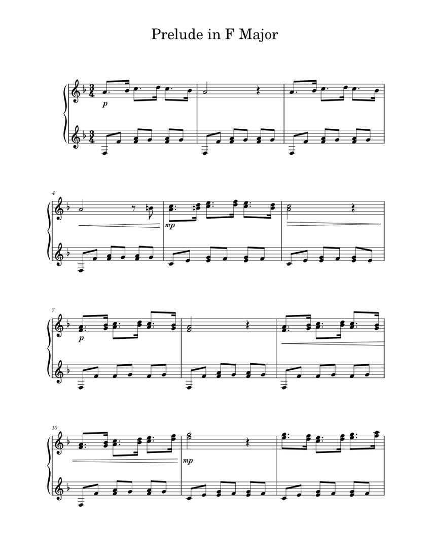 Prelude in F Major - piano tutorial