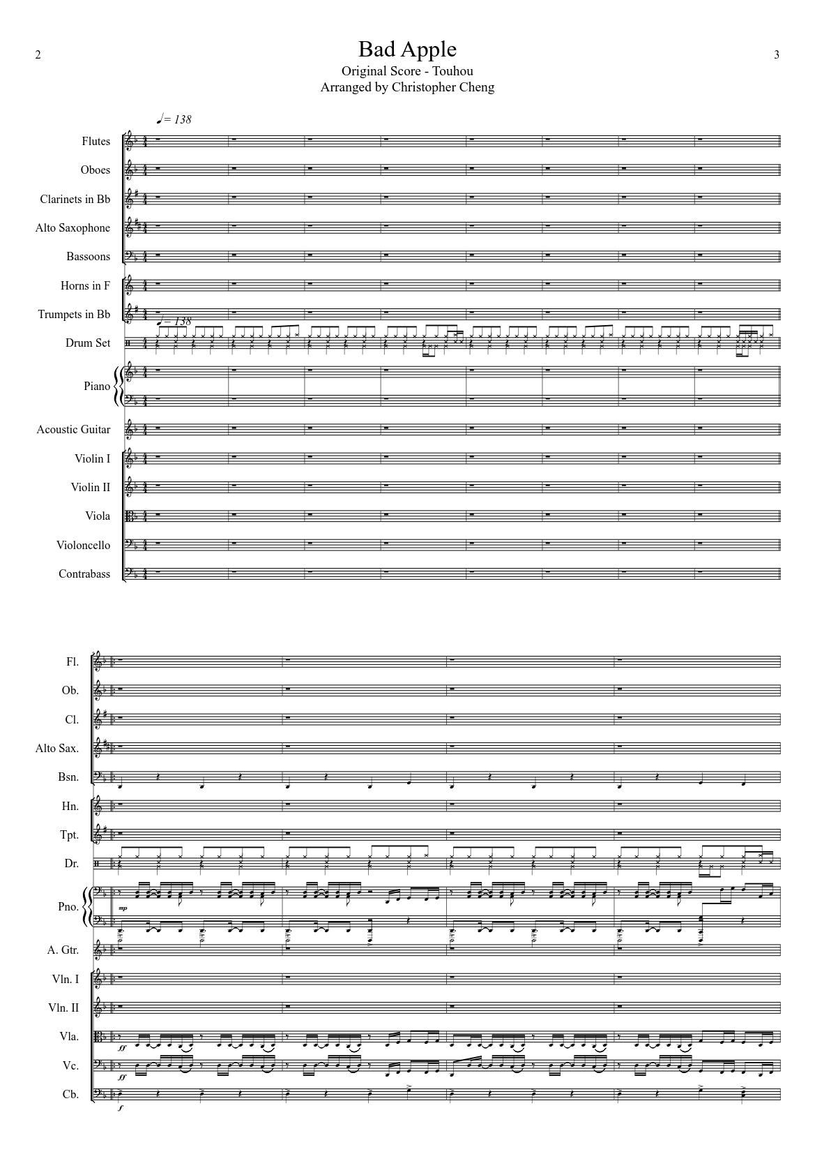 Bad Apple Sheet music for Piano, Viola, Woodwinds (other) (Mixed Trio ...