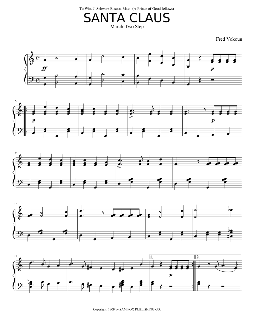 Santa Claus (1909) Sheet music for Piano (Solo) | Musescore.com