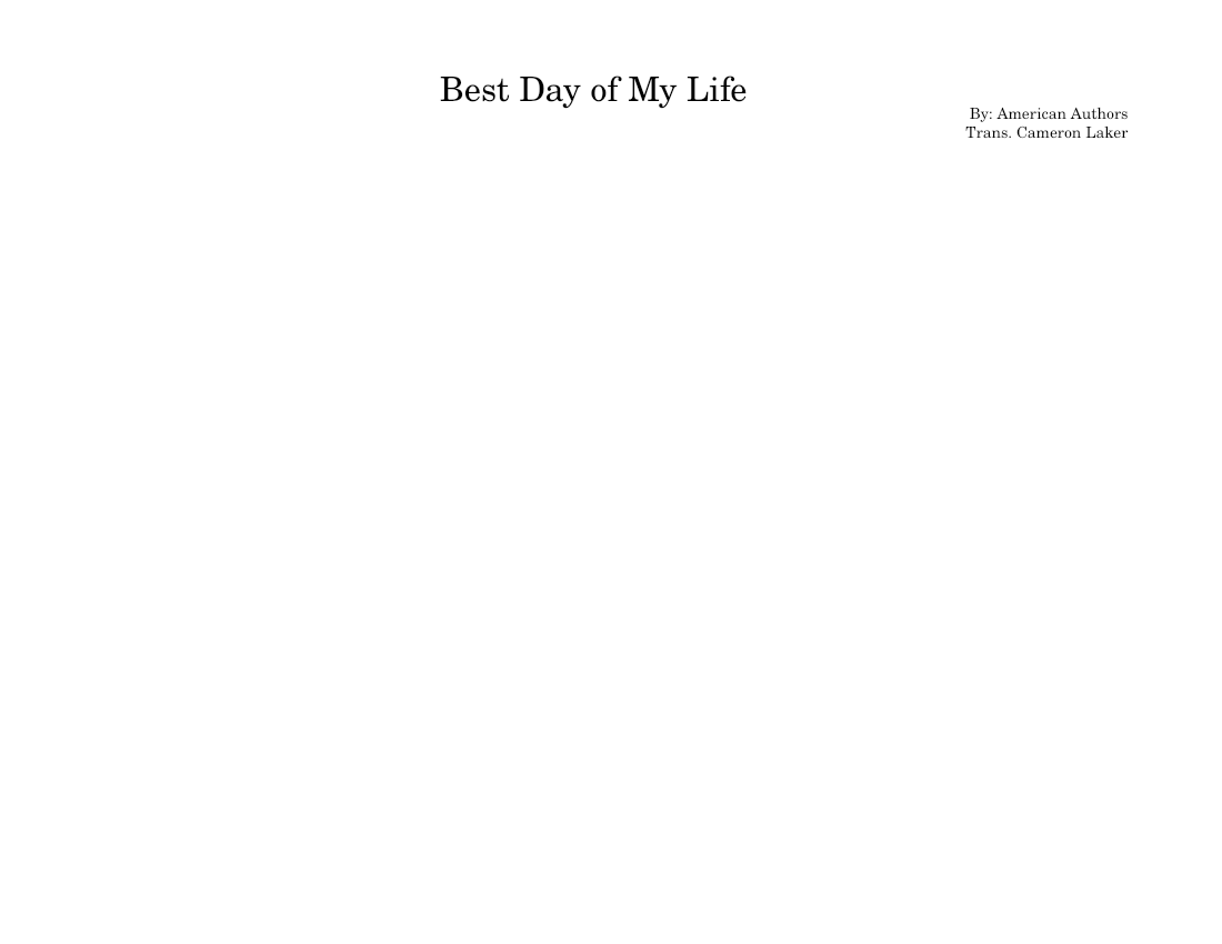 Best day of my life – American Authors Sheet music for Vocals, Kazoo ...
