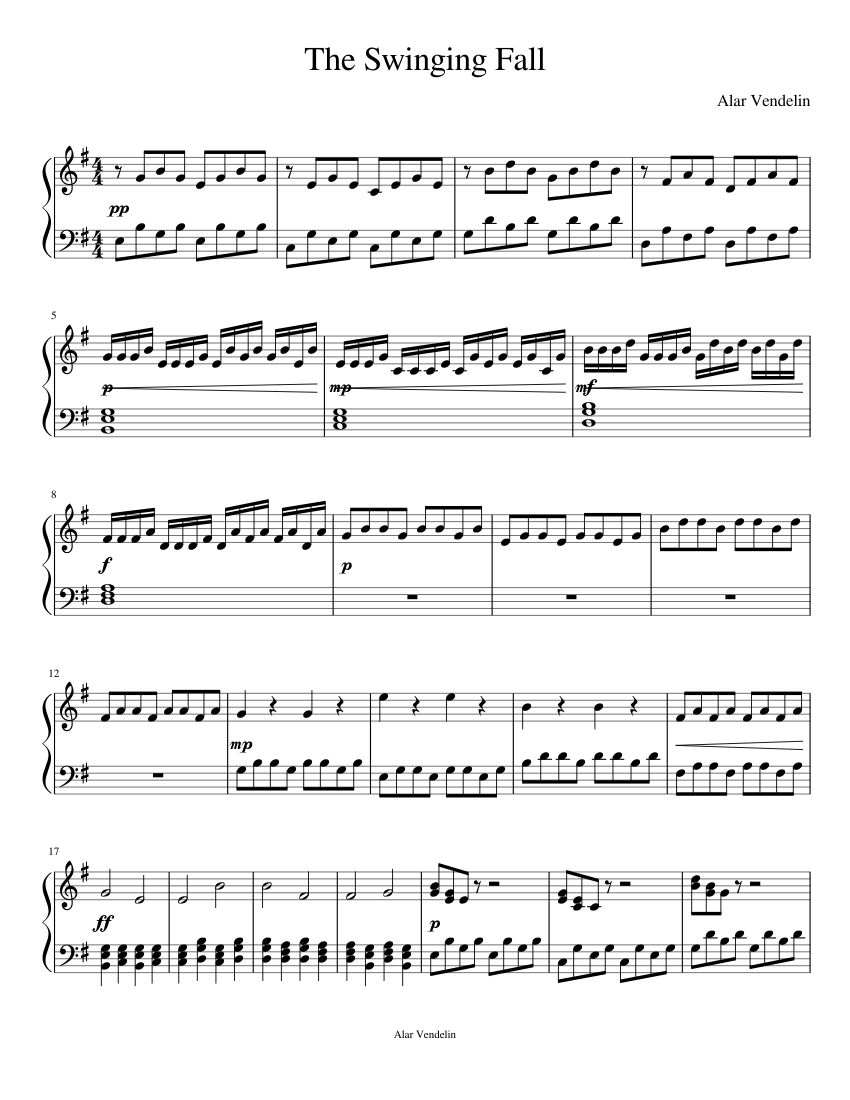 The Swinging Fall - piano tutorial