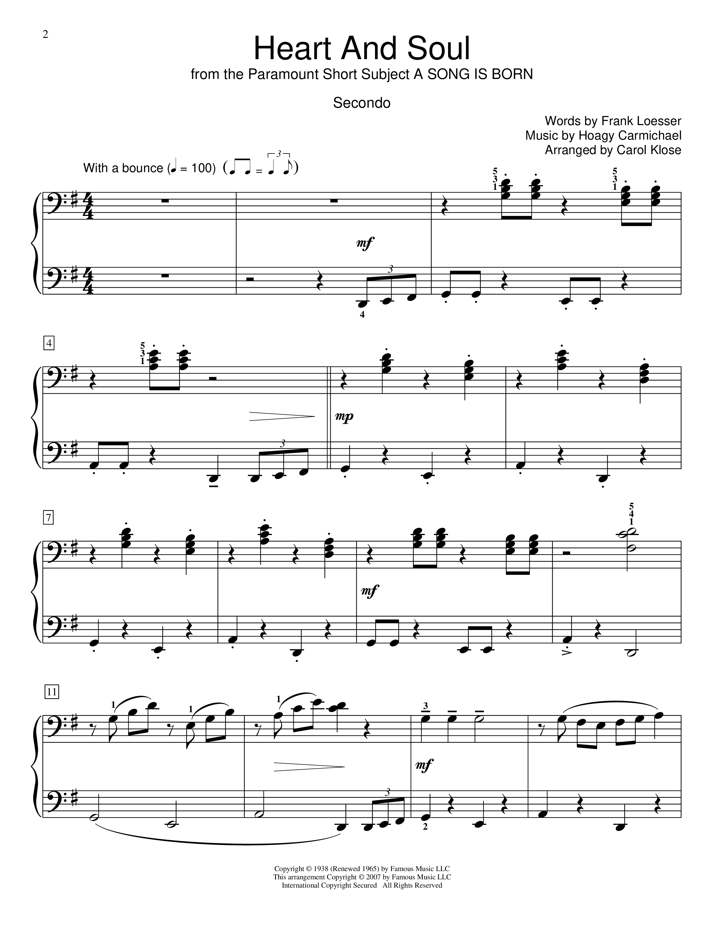 Play Official version of Heart and soul Sheet Music by Hoagy Carmichael ...