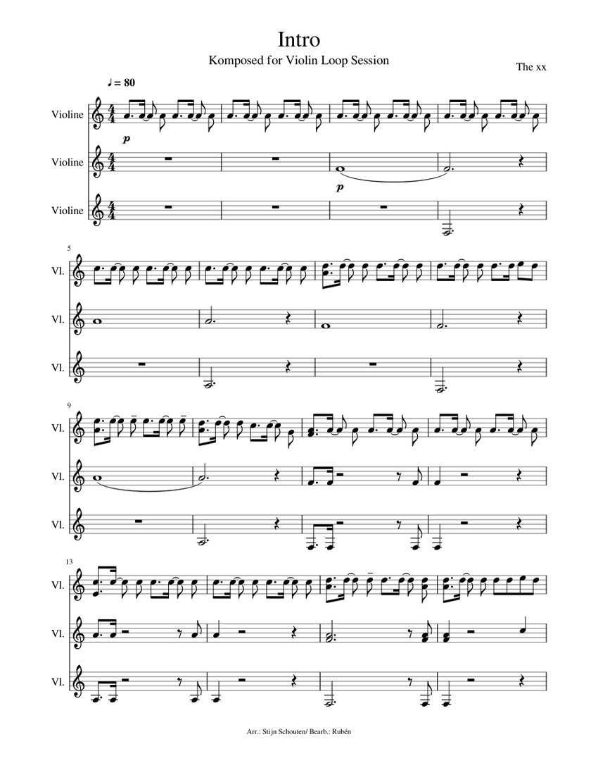 Intro Sheet music for Violin (Mixed Trio) | Musescore.com