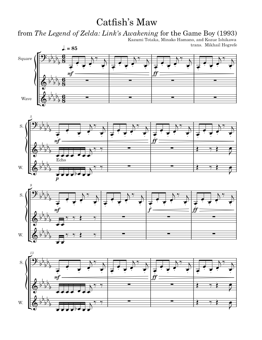 The Legend of Zelda: Link’s Awakening - Catfish’s Maw – Kazumi Totaka ...