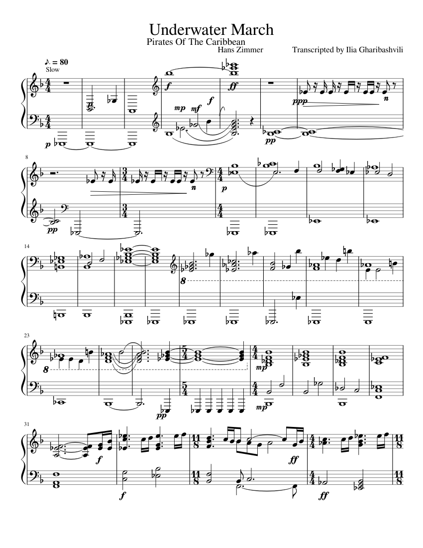 Underwater March Sheet Music for Piano (Solo) | MuseScore.com