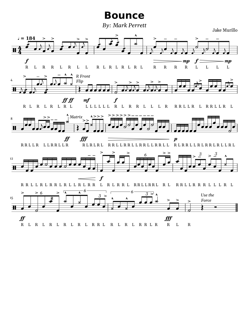 Bounce Sheet music for Tenor drum (Solo) | Musescore.com