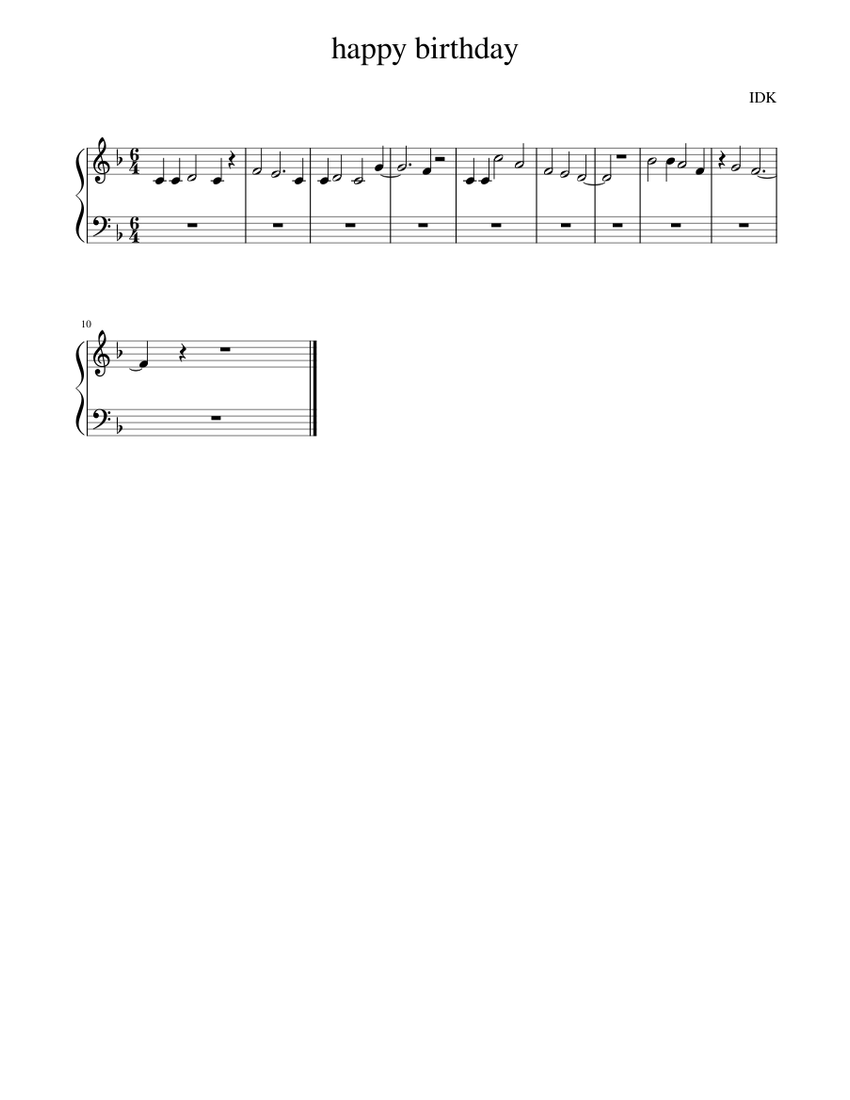 Happy Birthday Sheet music for Piano (Solo) Easy | Musescore.com