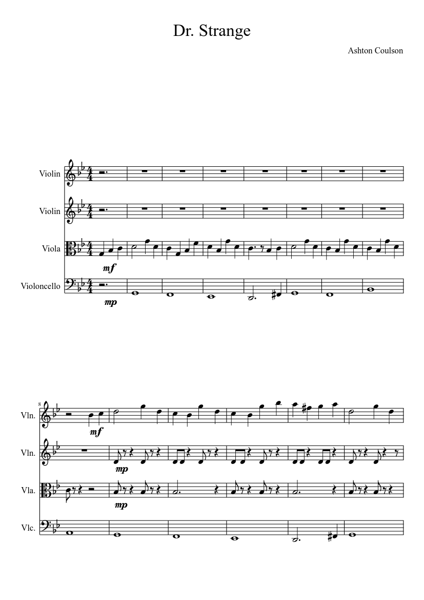 Dr. Strange Sheet music for Violin, Viola (Mixed Trio) | Musescore.com