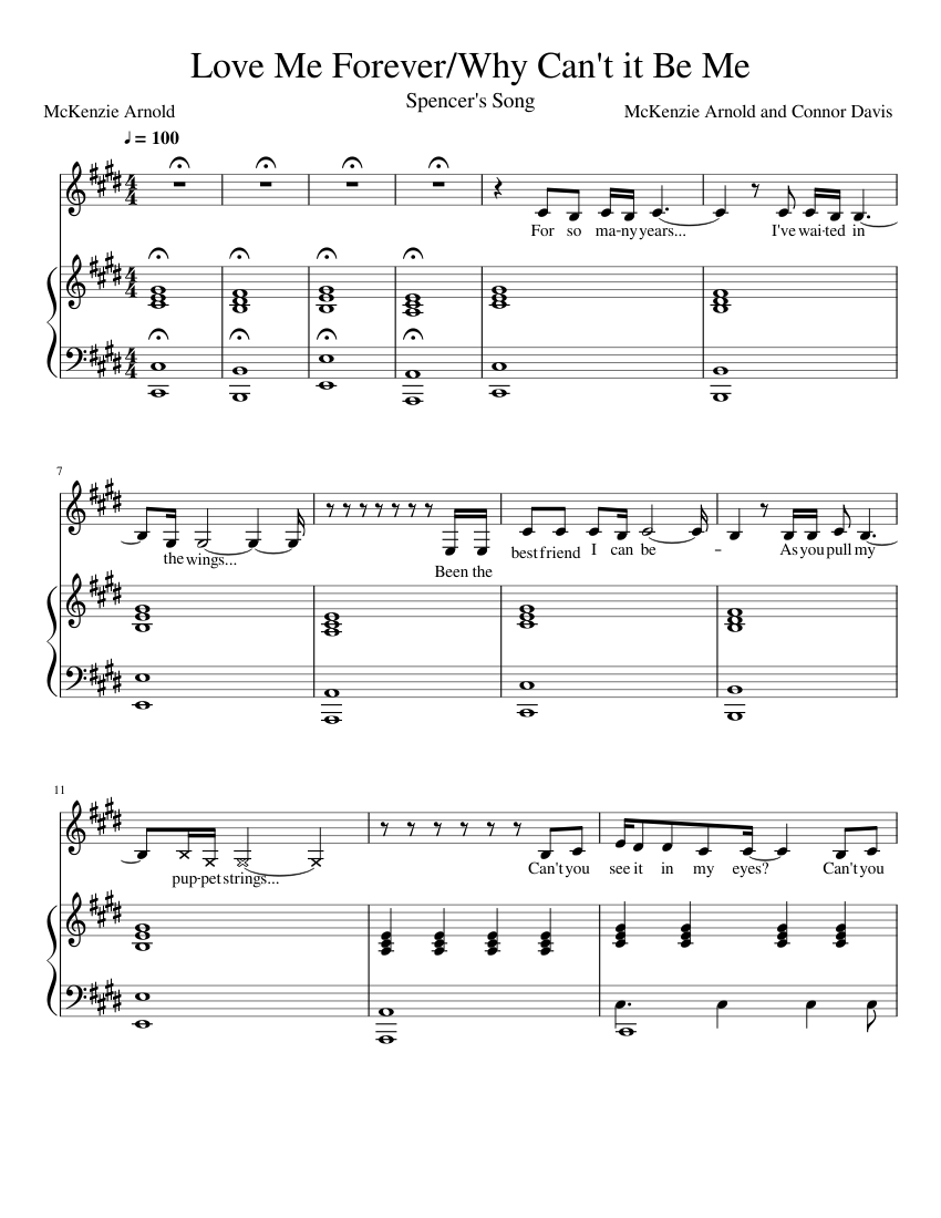 Love Me Forever/Why Can't it Be Me Sheet music for Piano, Vocals (Piano ...