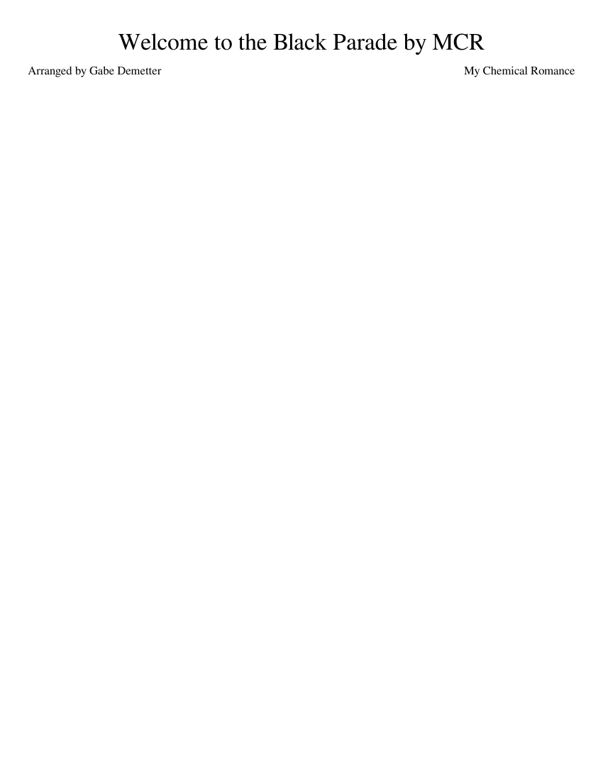 Welcome to the Black Parade by MCR for Percussion Ensemble Sheet music ...