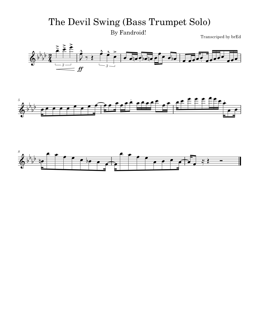 The Devil Swing – Fandroid The Devil Solo Sheet music for Trumpet other ...