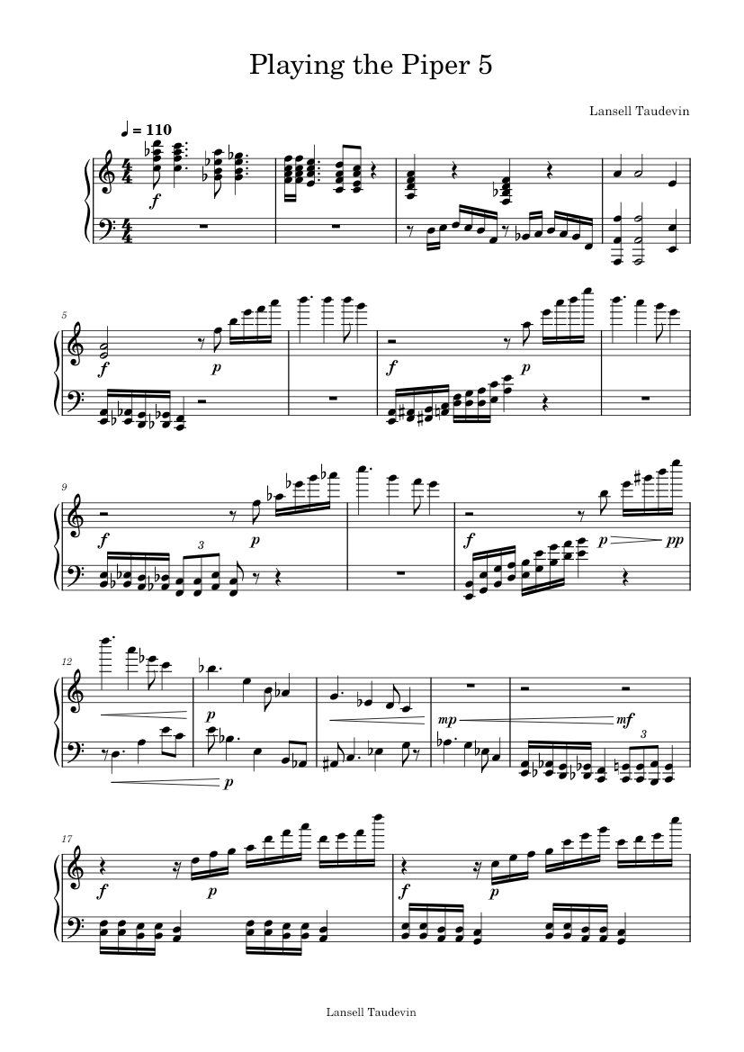 Playing the Piper 5 Sheet music for Piano (Solo) | Musescore.com