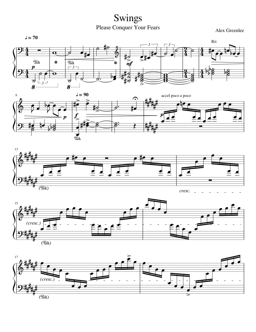 Swings Sheet music for Piano (Solo) | Musescore.com