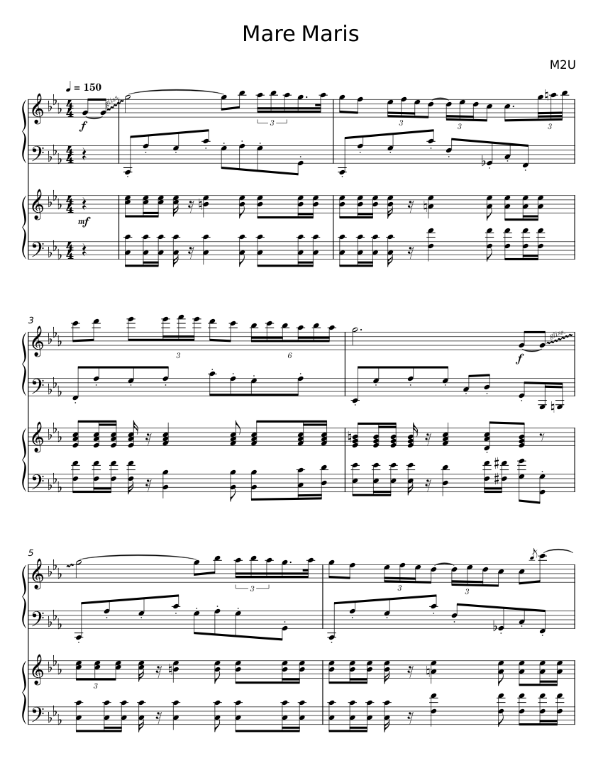 Mare Maris – M2U Sheet Music for Piano (Piano Duo) | MuseScore.com