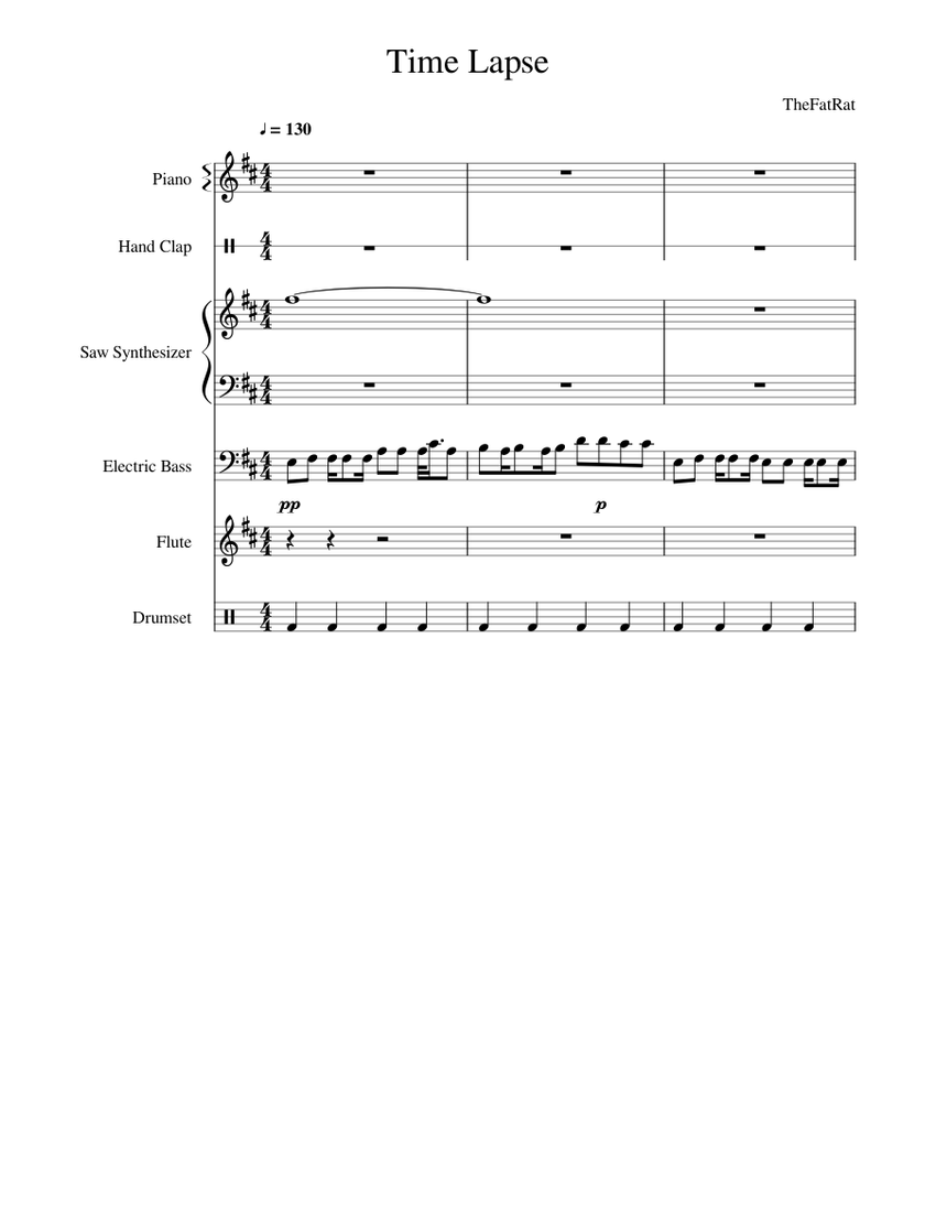 Time Lapse Sheet music for Piano, Flute, Bass guitar, Drum group & more ...