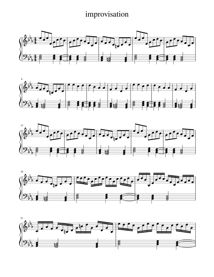 improvisation Sheet music for Piano (Solo) | Musescore.com