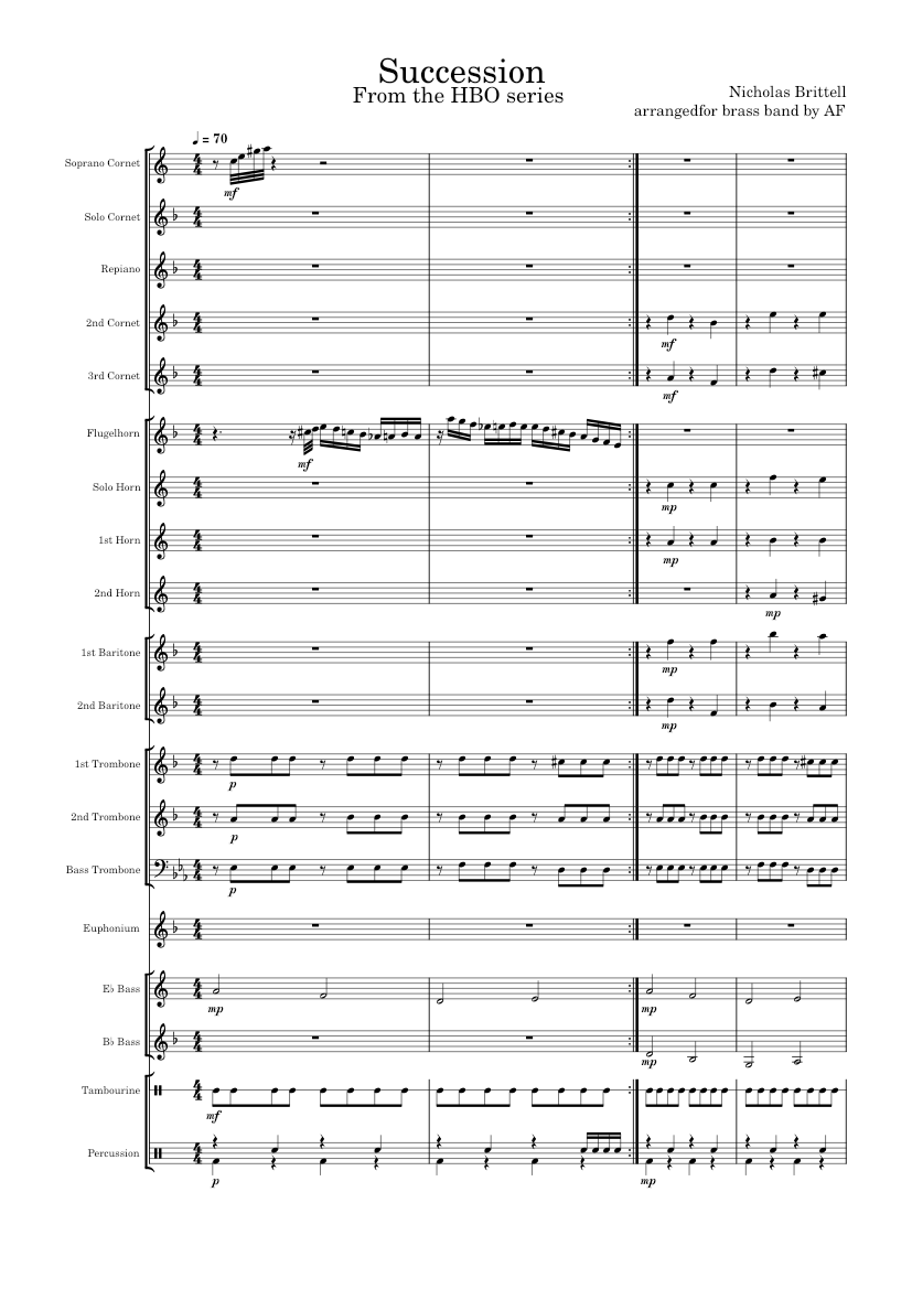Succession: Title Theme – Nicholas Britell Sheet music for Trombone ...