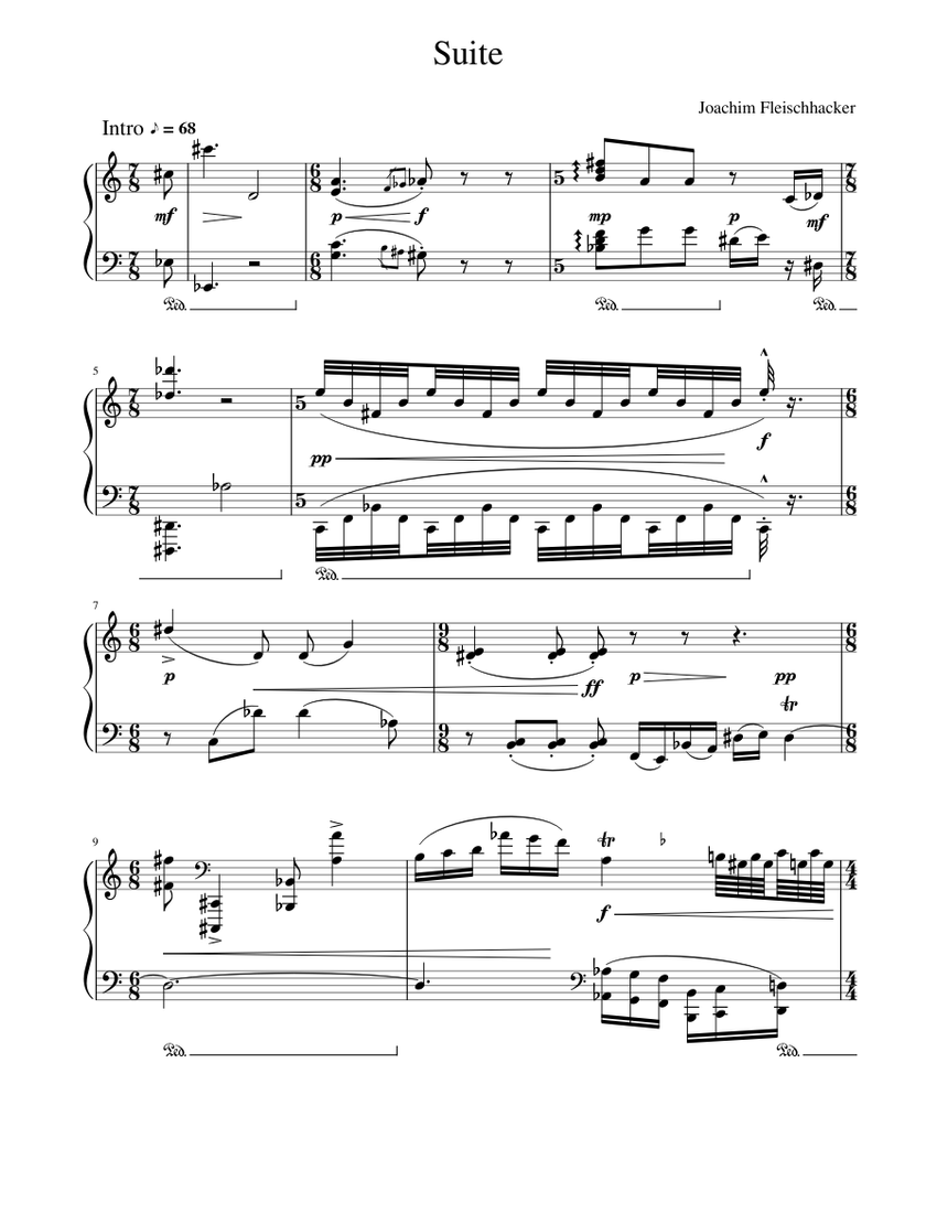 EDM Suite in 5 Movements [UPDATED] Sheet music for Piano (Solo ...