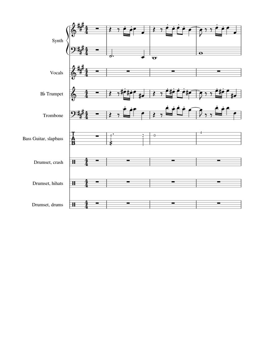Europe - Final Countdown Sheet music for Trombone, Trumpet in b-flat ...