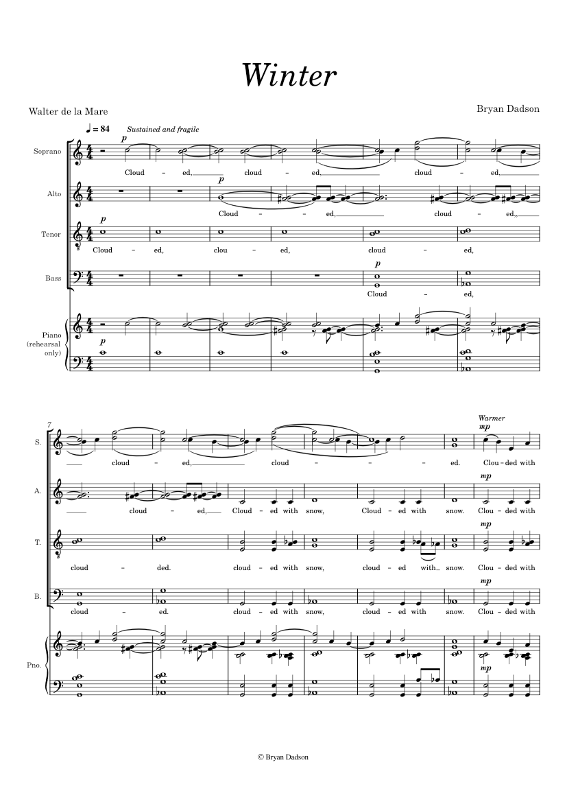 Winter Sheet music for Piano, Soprano, Alto, Tenor & more instruments ...