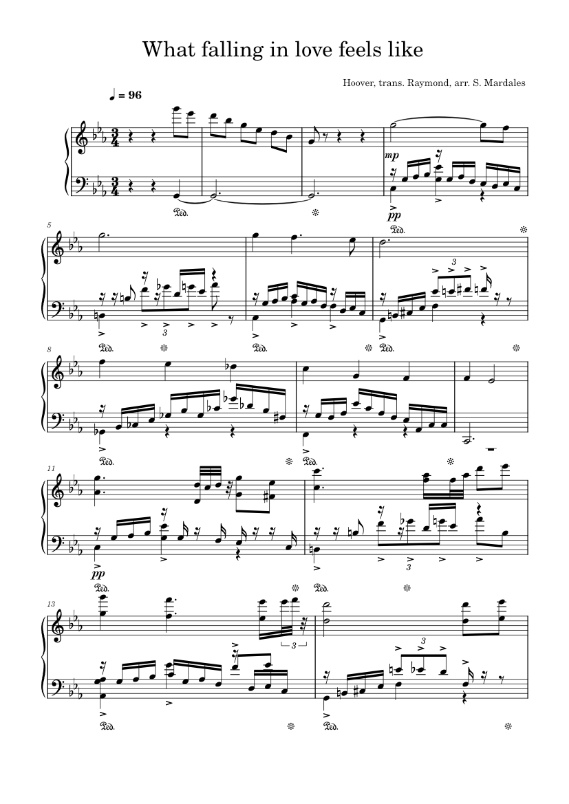 What falling in love feels like – jake25.17 arr. by S. Mardales Sheet ...