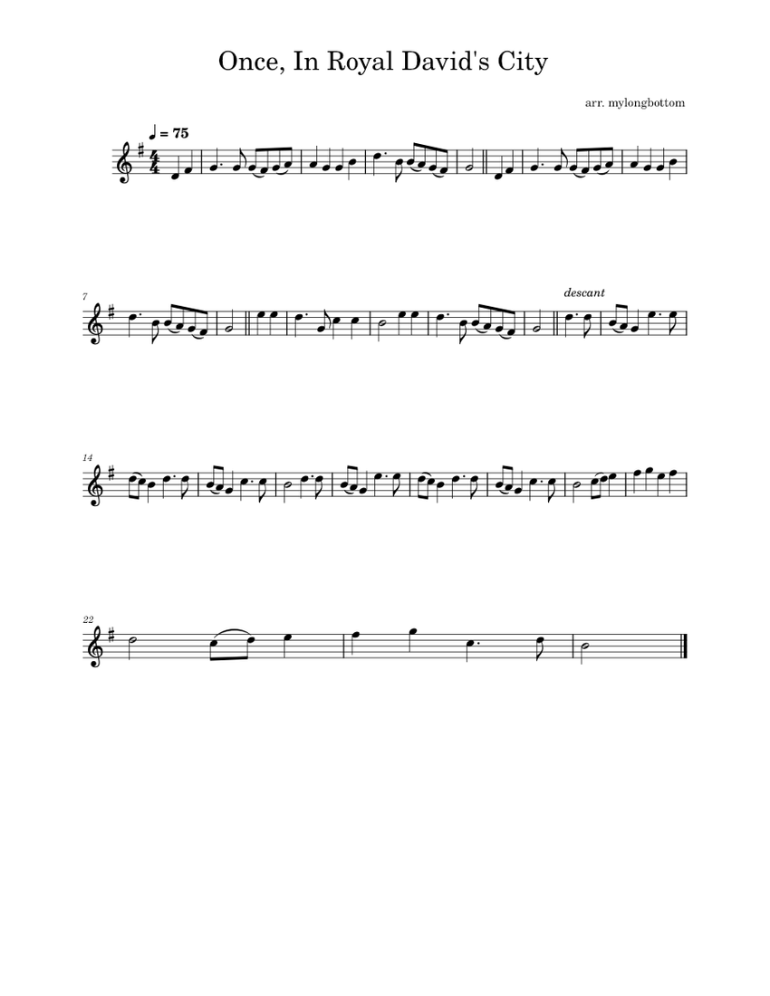 Once In Royal David's City – Henry John Gauntlett Sheet music for ...