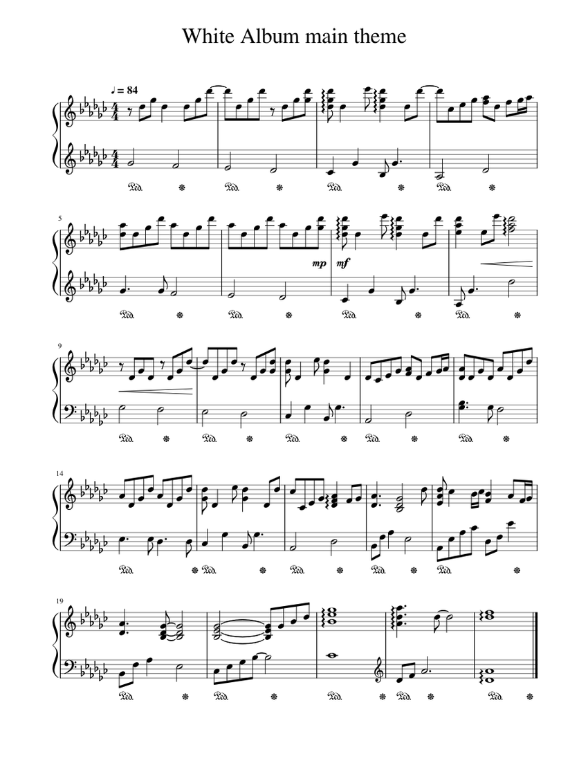 White_album Sheet music for Piano (Solo) Easy | Musescore.com