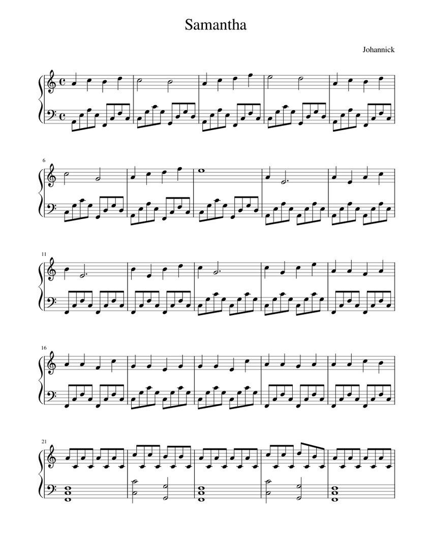 Samantha - piano tutorial