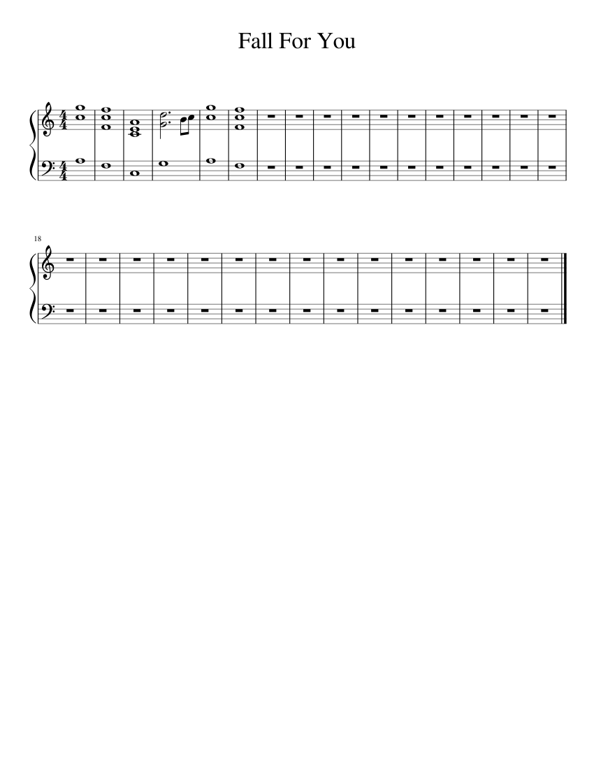 Fall For You Sheet music for Piano (Solo) Easy | Musescore.com