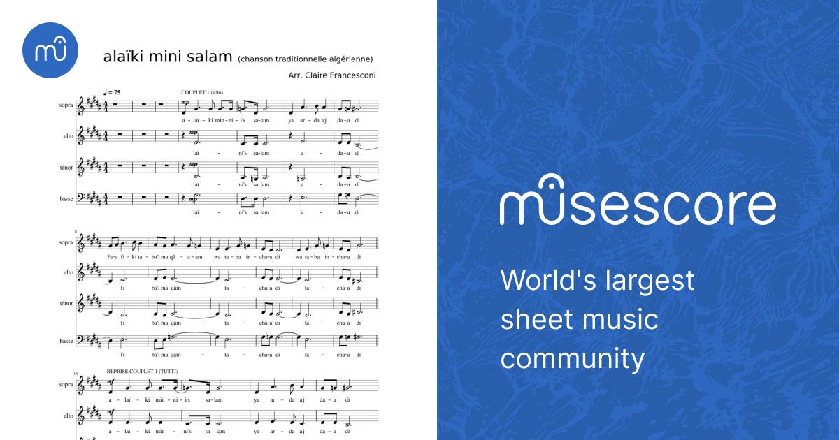 alaïki mini salam Sheet music for Piano (SATB) | Musescore.com