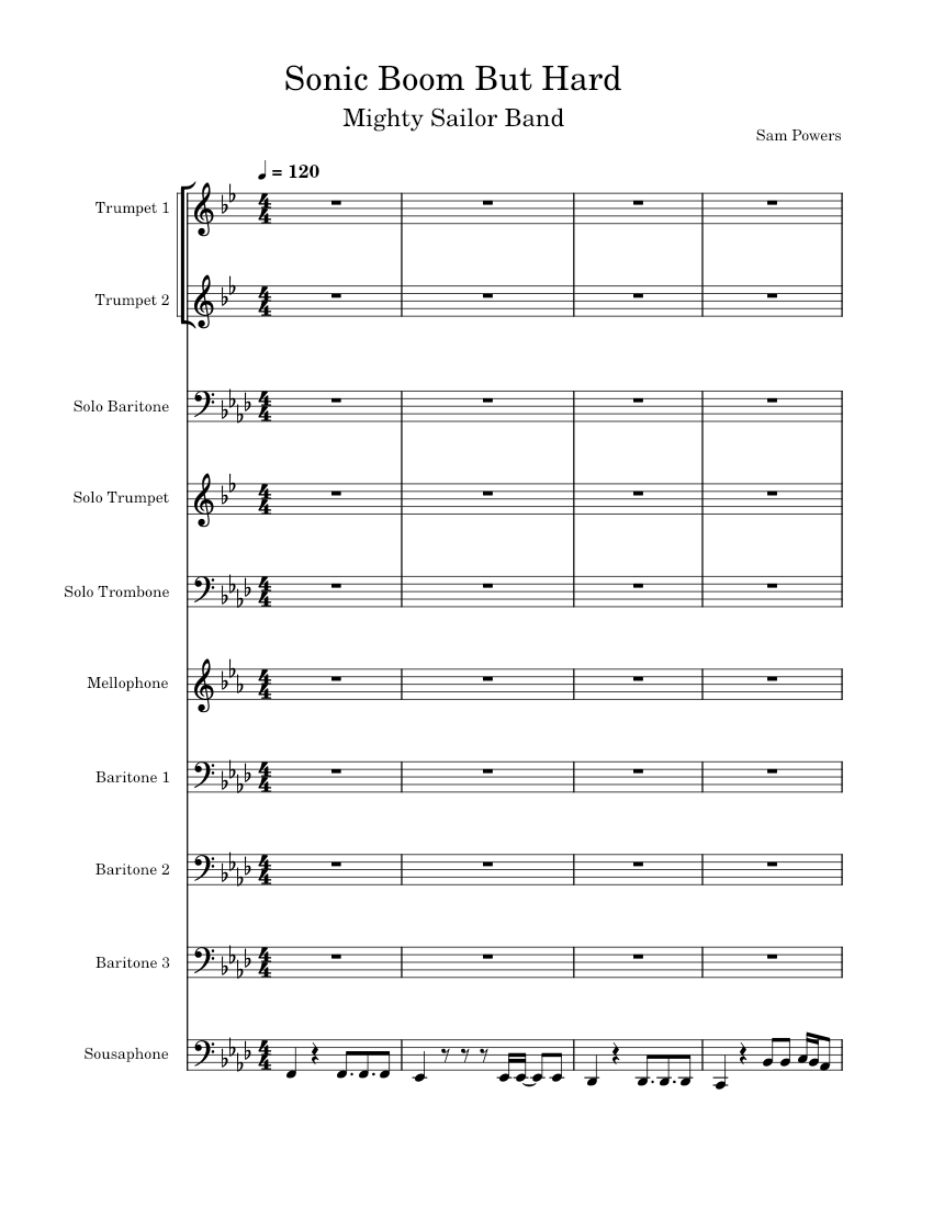 Snake Pit – Sonic Boom Sonic Boom Sheet music for Trombone, Mellophone ...