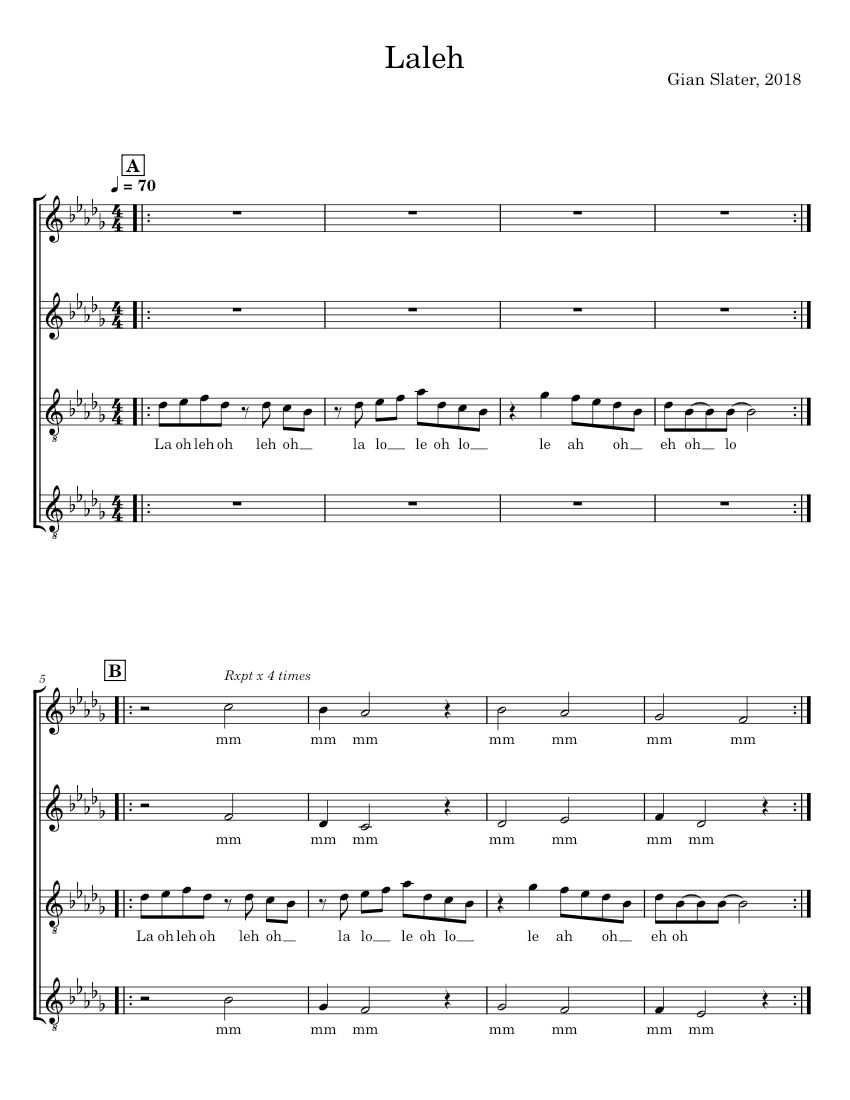 Laleh Sheet music for Synthesizer (Mixed Quartet) | Musescore.com