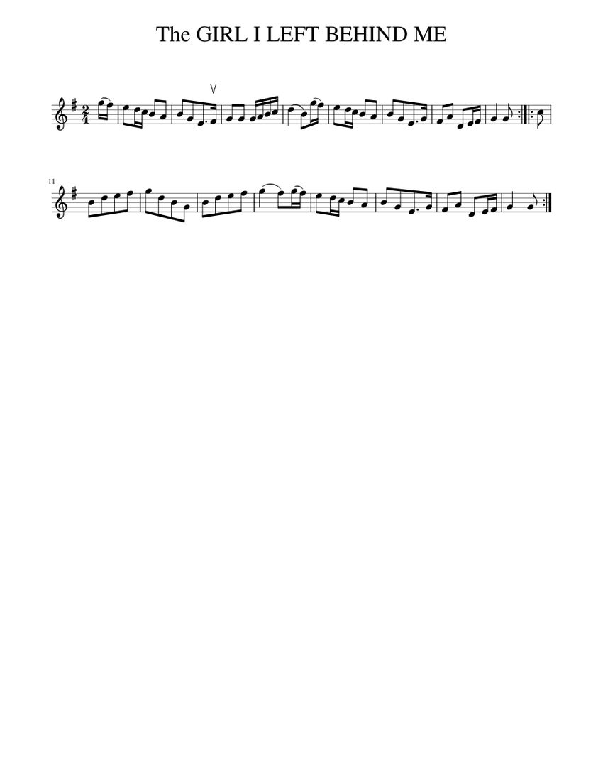 The GIRL I LEFT BEHIND ME Sheet music for Piano (Solo) | Musescore.com