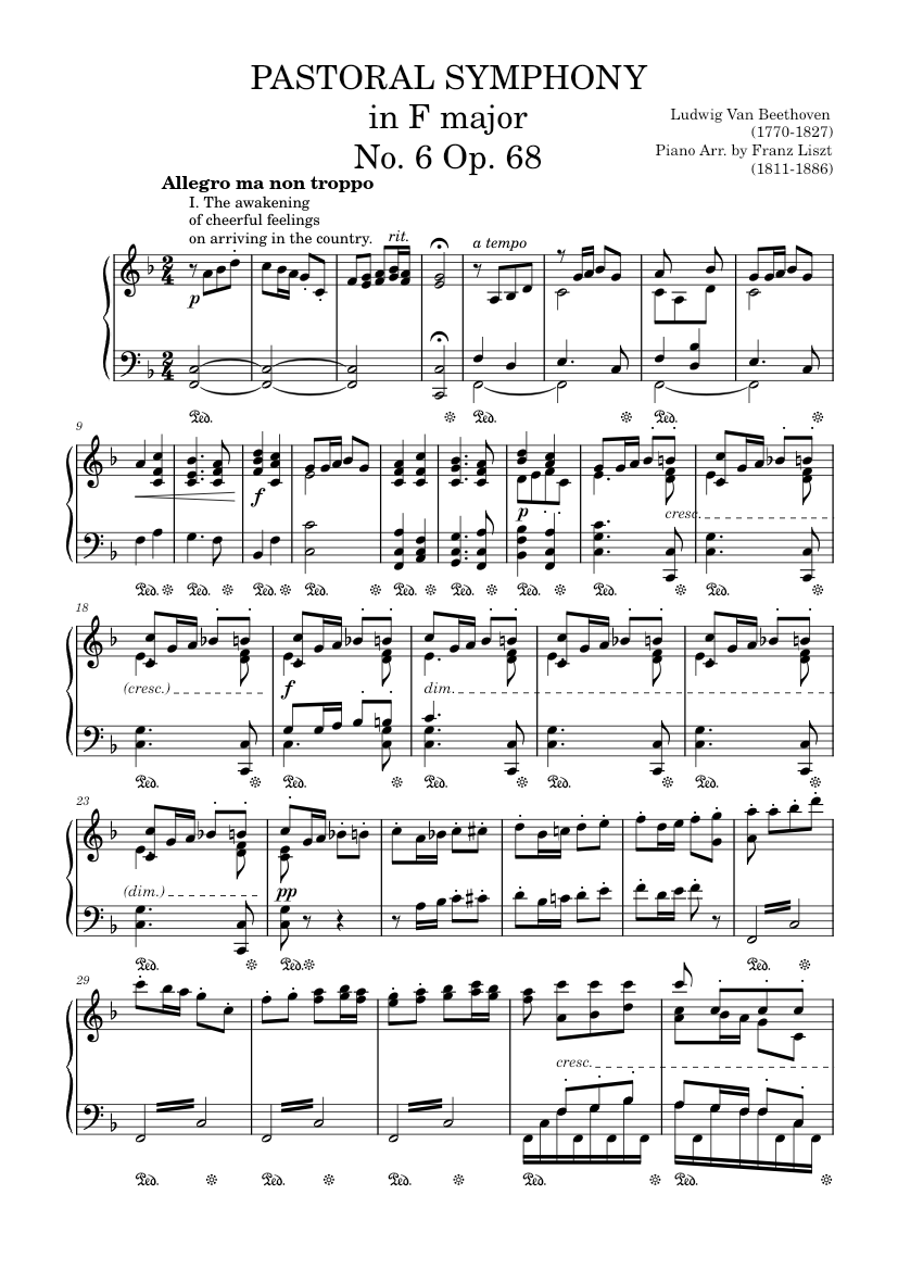 Pastoral Symphony in F major (Op. 68 No. 6), L. V. Beethoven-F. Liszt ...