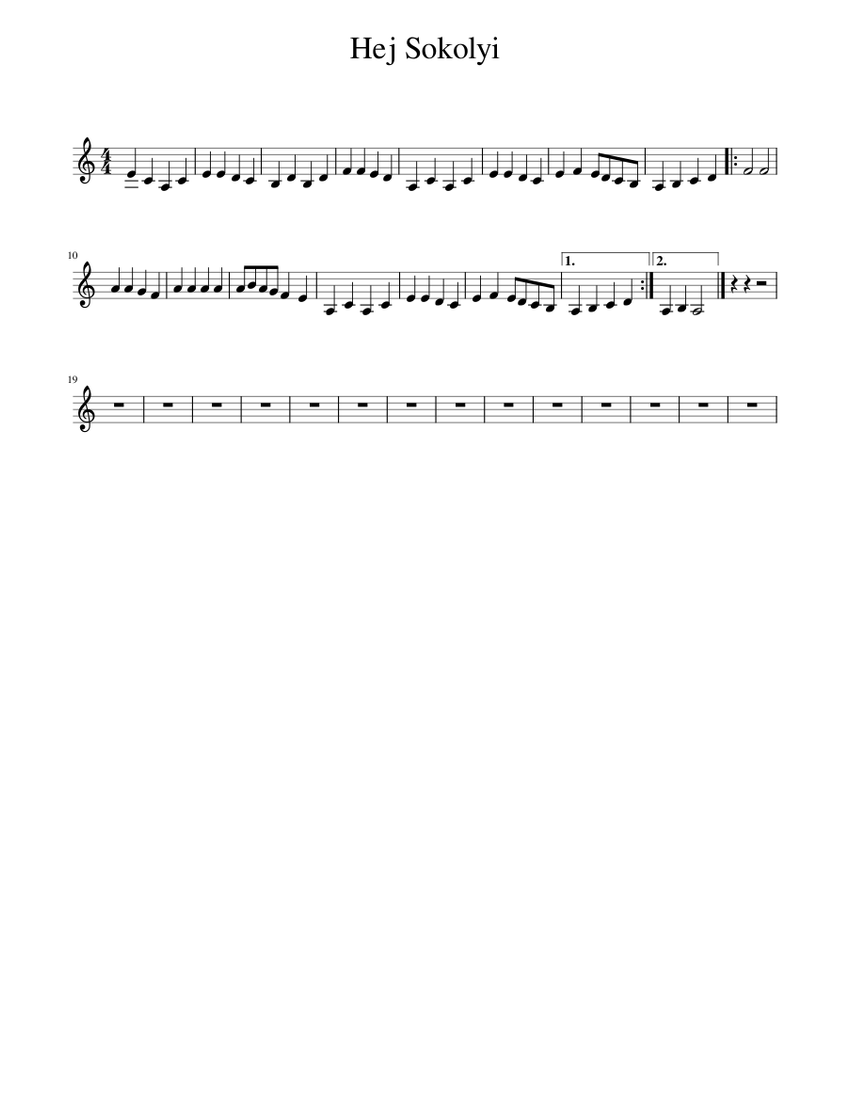Hej sokoły – Misc Traditional Hej Sokolyi Sheet music for Violin (Solo ...