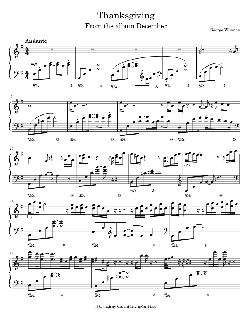 Thanksgiving Sheet Music for Piano (Solo) | MuseScore.com