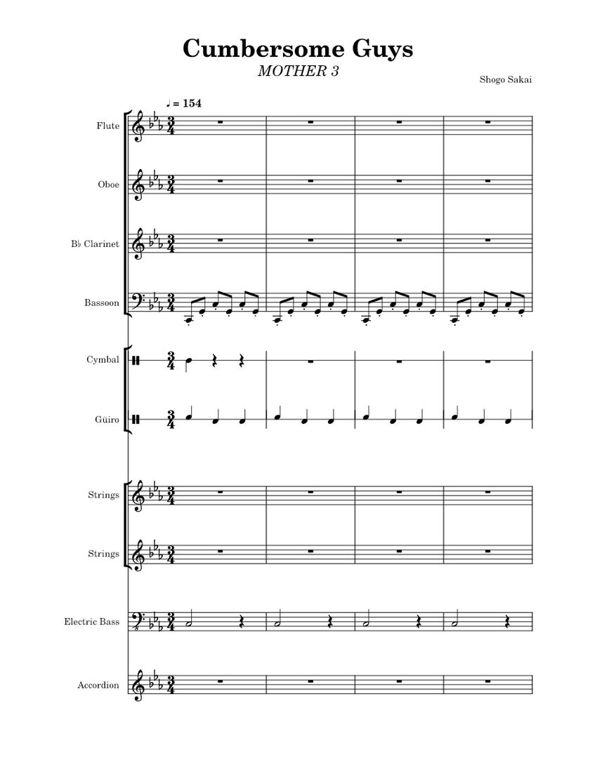 Cumbersome Guys – Shogo Sakai - MOTHER 3 Sheet music for Accordion ...
