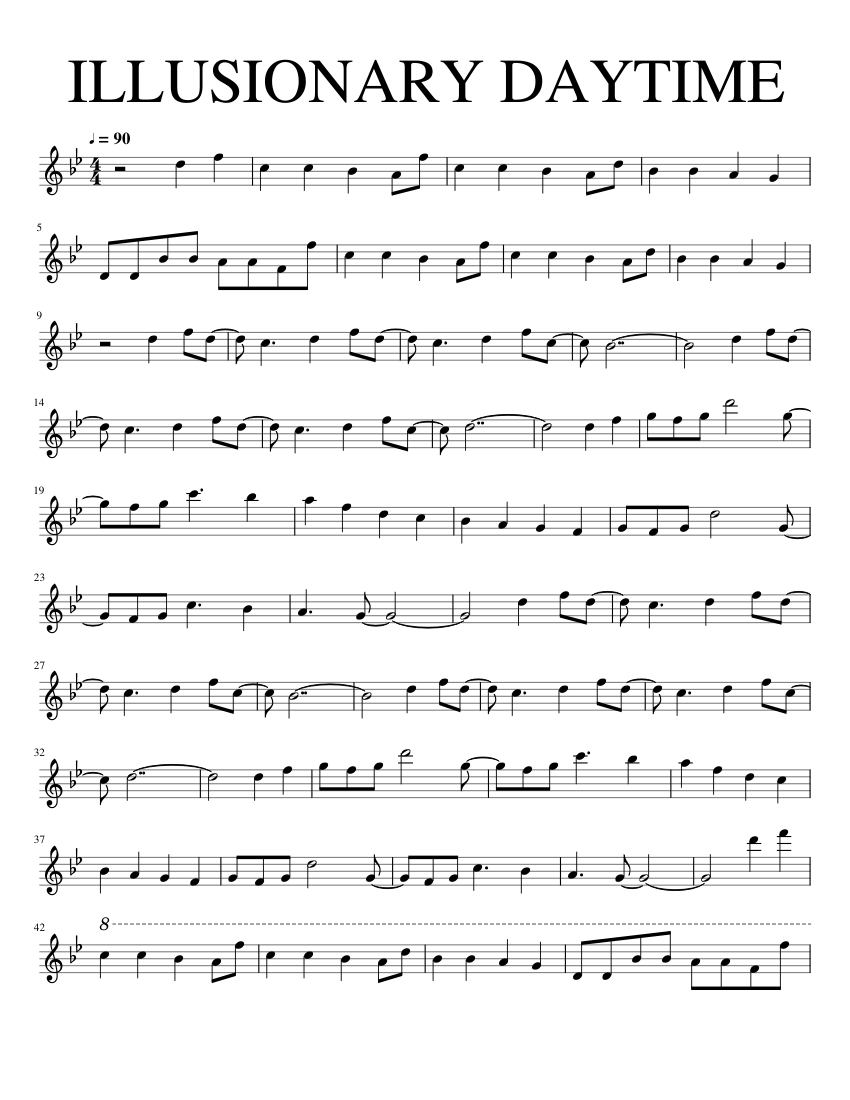 Illusionary Daytime - piano tutorial