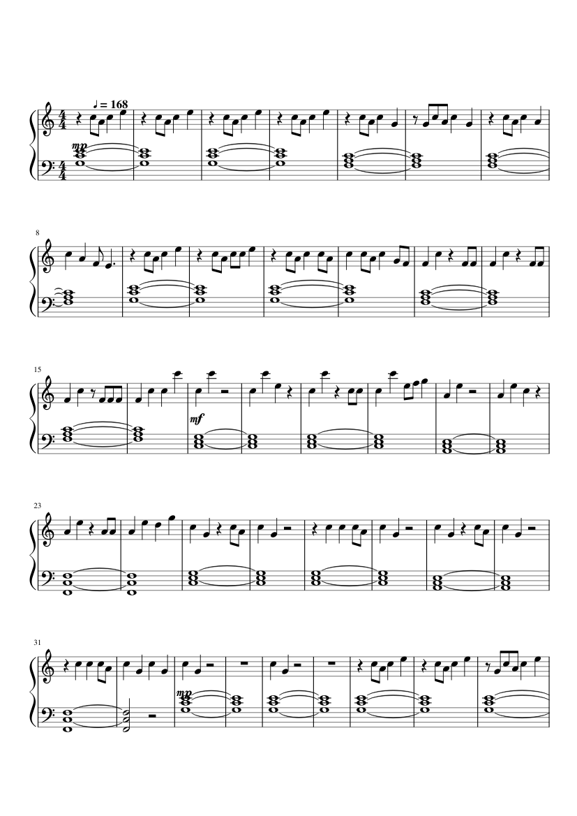 Thunder Sheet music for Piano (Solo) Easy | Musescore.com