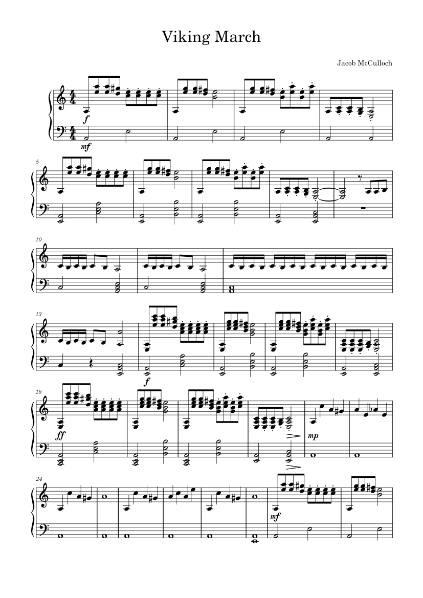 Viking March Sheet Music for Piano (Solo) | MuseScore.com