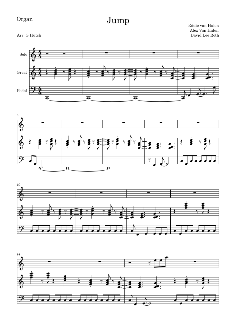 Jump Van Halen Organ Cover Sheet music for Piano (Solo) | Musescore.com