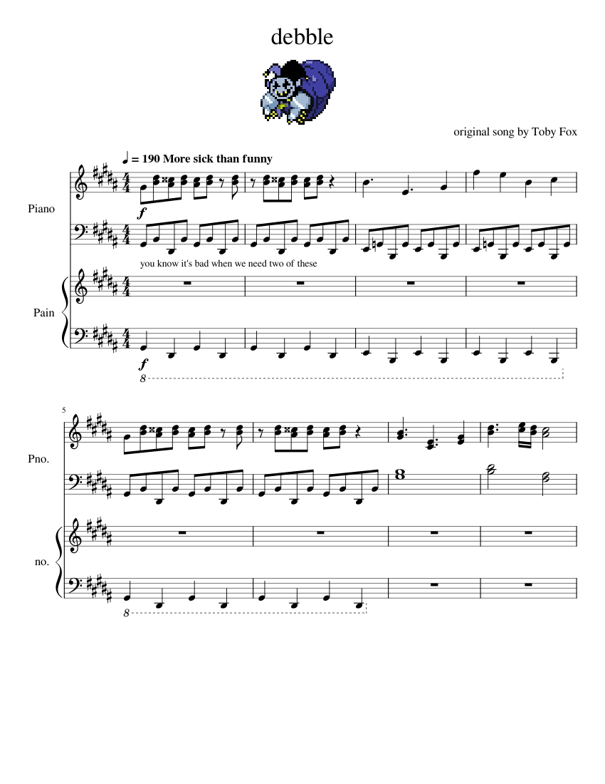 debble Sheet music for Piano (Piano Duo) | Musescore.com