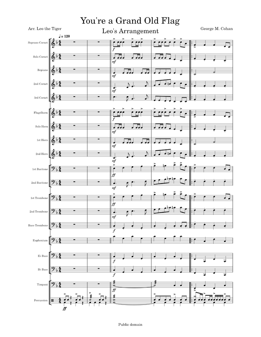 You're a Grand Old Flag – George Michael Cohan Sheet music for Trombone ...