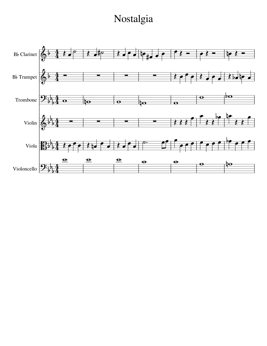 Nostalgia Sheet music for Trumpet (In B Flat), Violin, Trombone ...